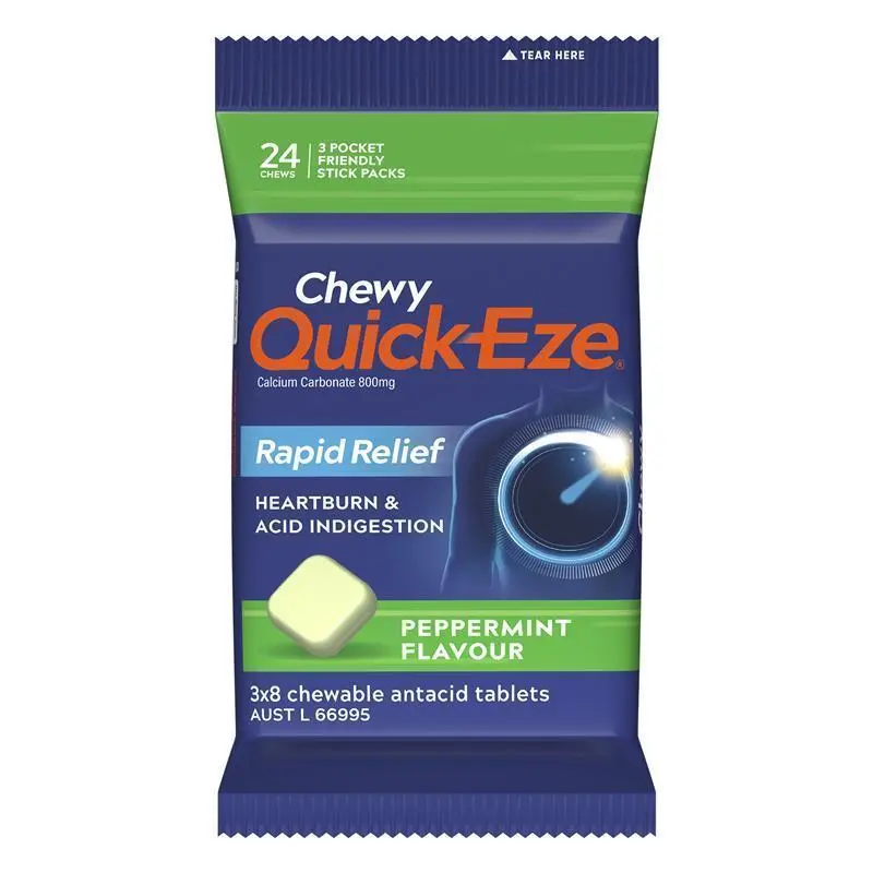 Quick-Eze Chewy Peppermint 3x8 Tablets - National Pharmacies