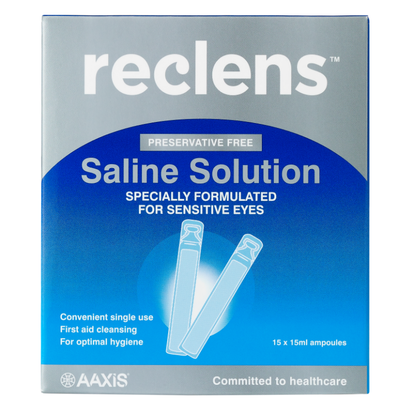 Reclens Saline Solution Preservative Free 15 x 15ml Ampoules | National ...