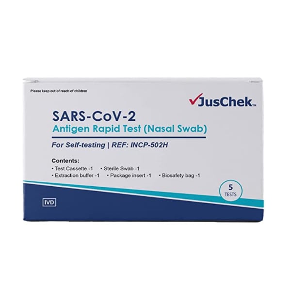 JusChek Rapid Antigen Test (RAT) Nasal 5 Pack - National Pharmacies