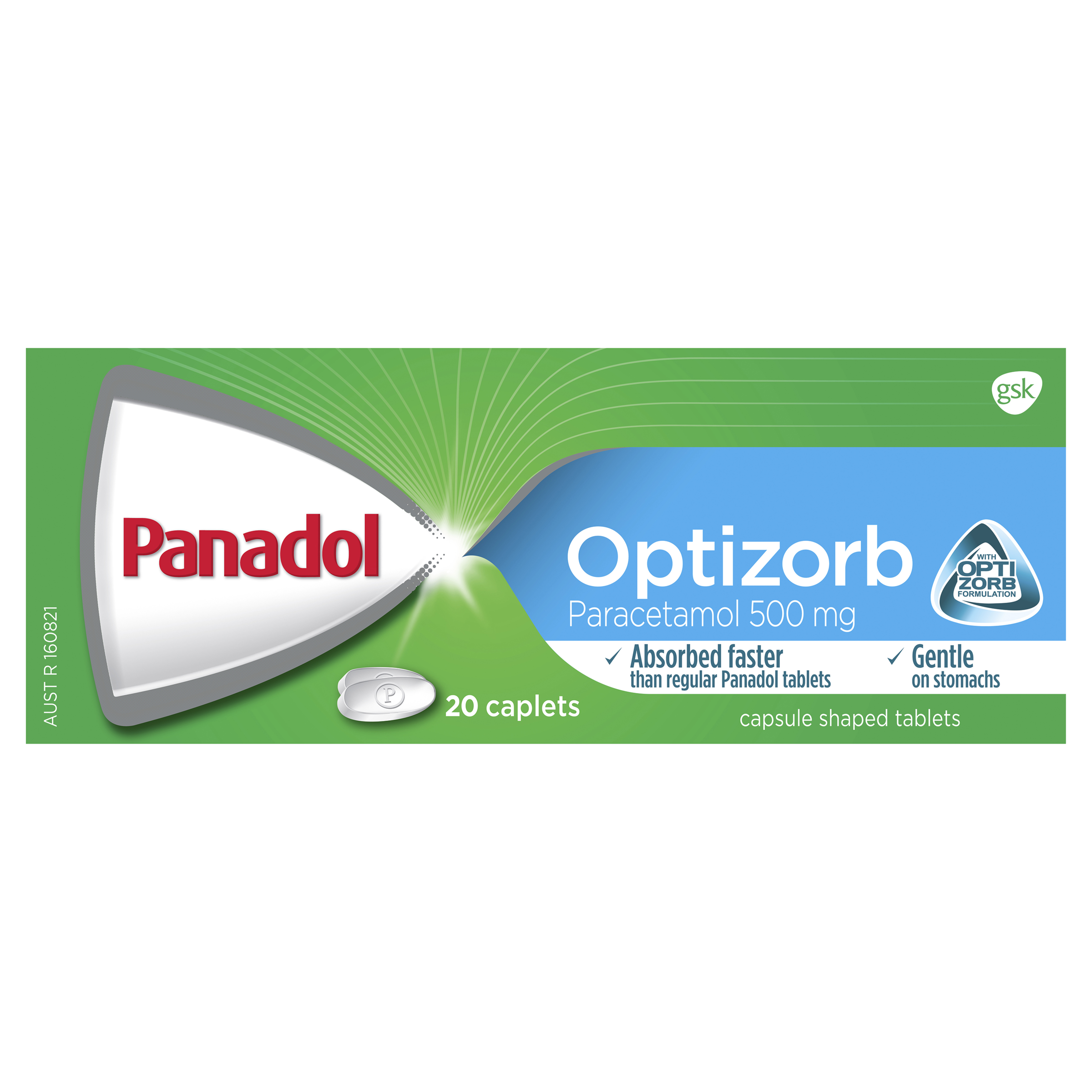 Panadol with Optizorb Paracetamol Pain Relief Caplets 500mg - National ...