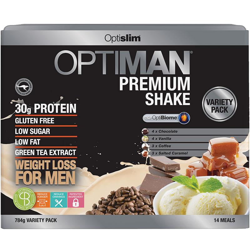 Optislim Optislim Optiman Premium Shake Variety Pack 14 x 56g ...