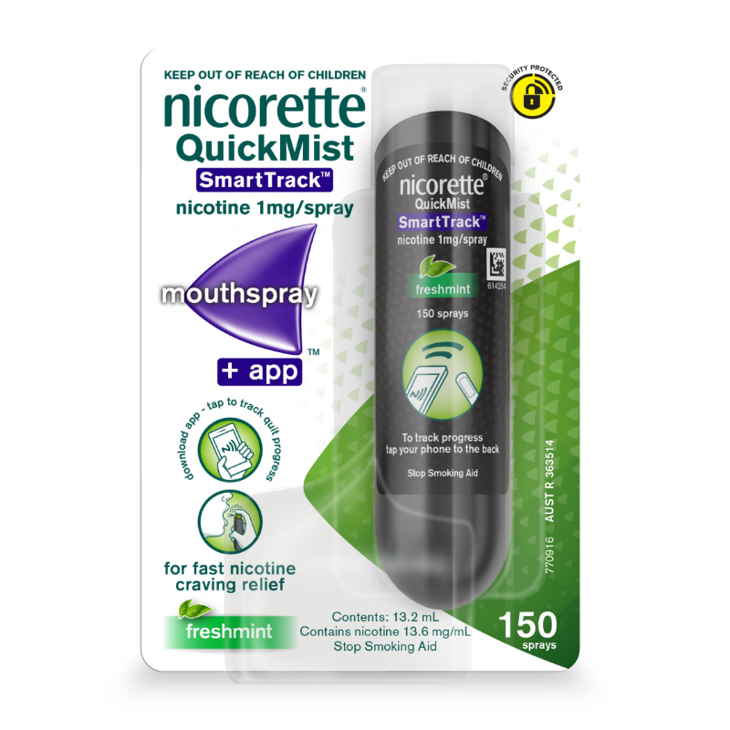 Nicorette Quit Smoking QuickMist SmartTrack Nicotine Mouth Spray ...