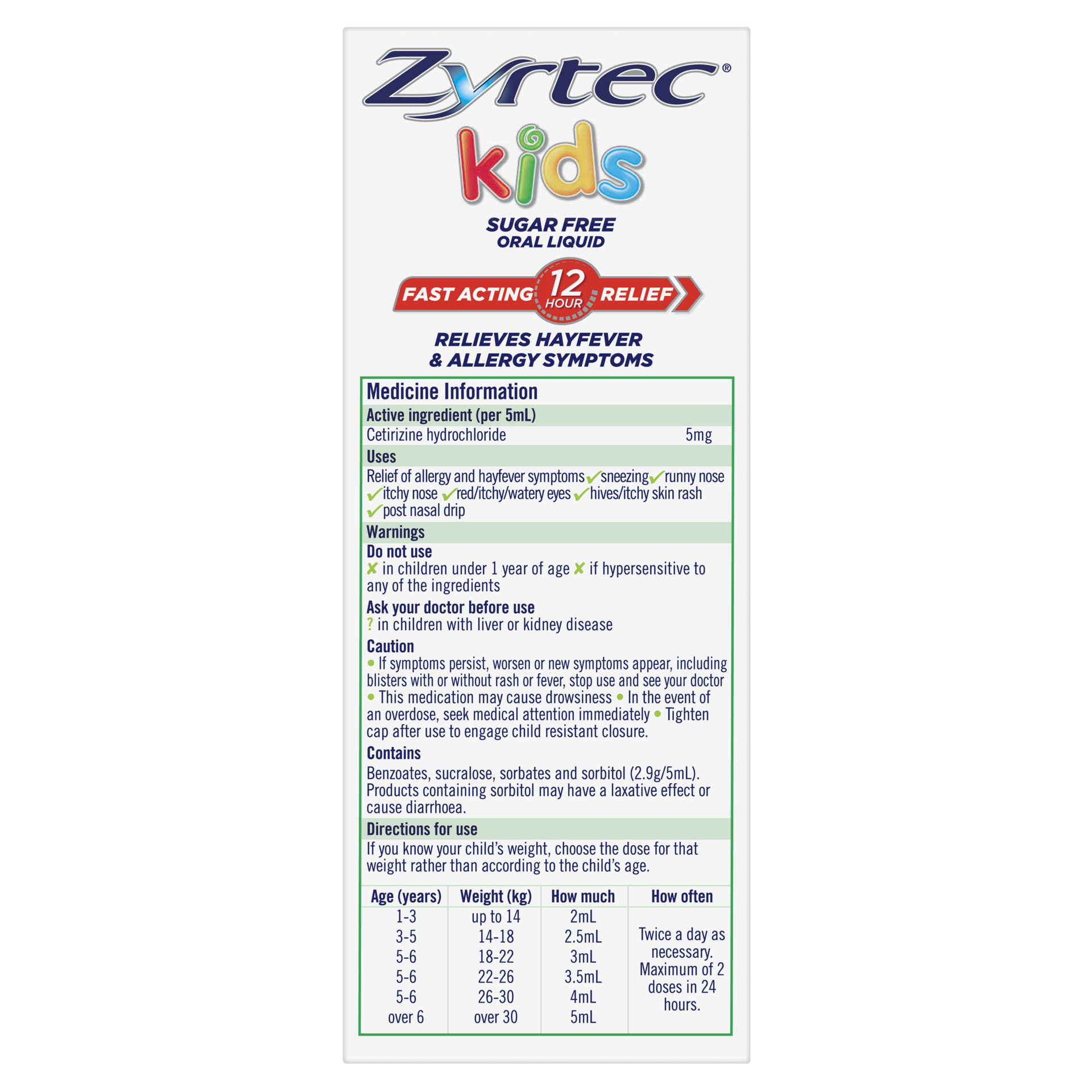 Zyrtec Rapid Acting Hayfever & Allergy Relief Antihistamine Mini ...