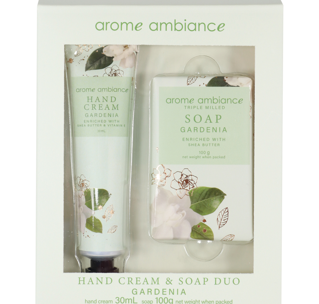 Arome Ambiance Gardenia Floral Glimmer Hand Cream and Soap Duo ...