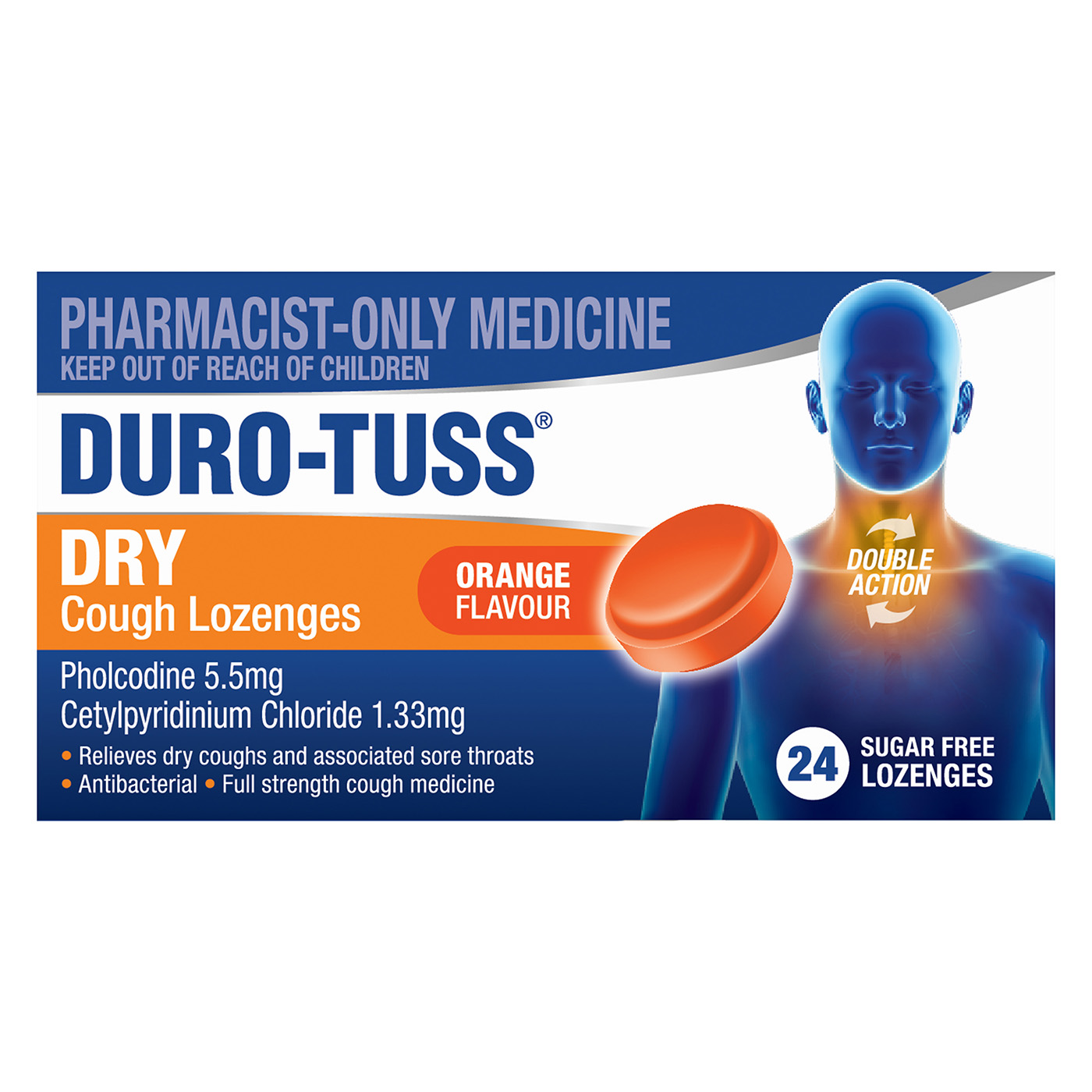 Duro-Tuss Dry Cough Sugar Free Lozenges Lemon 24 Pack | National Pharmacies
